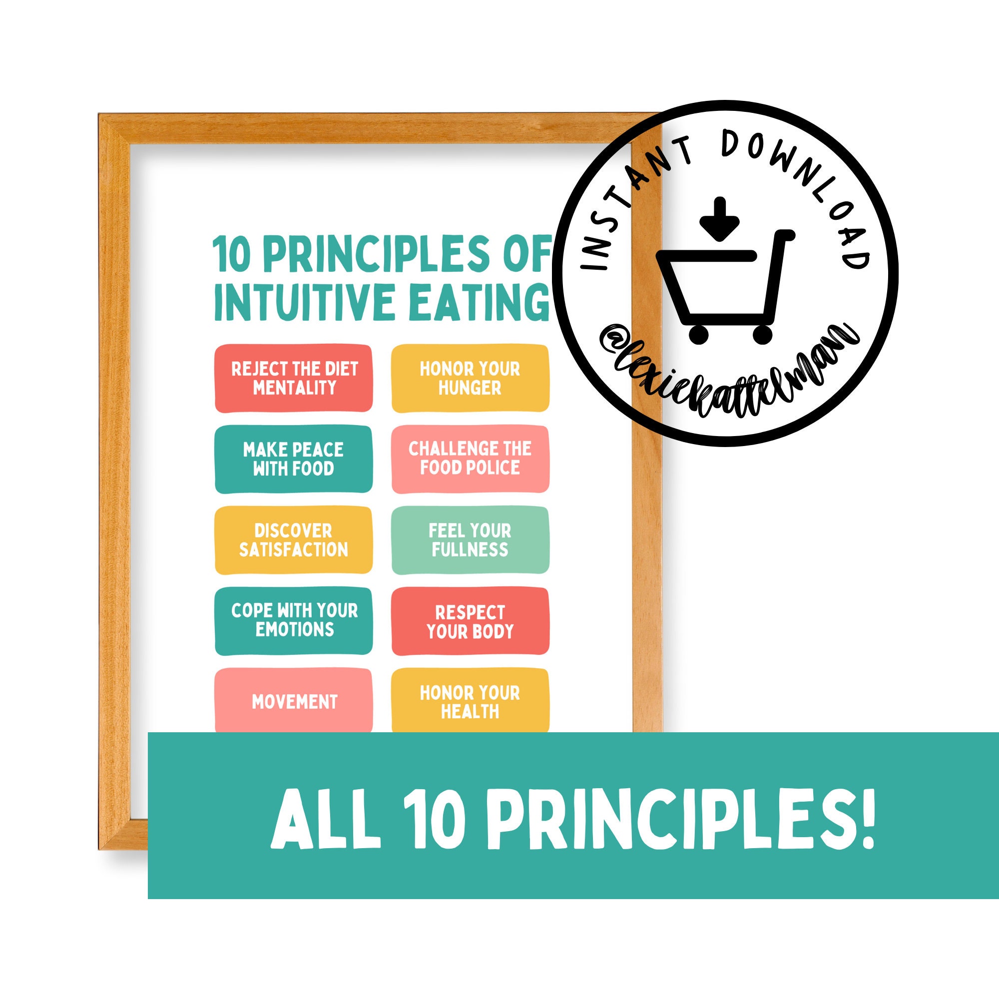 Intuitive Eating Principles Bundle, Eating Disorder, Disordered Eating ...
