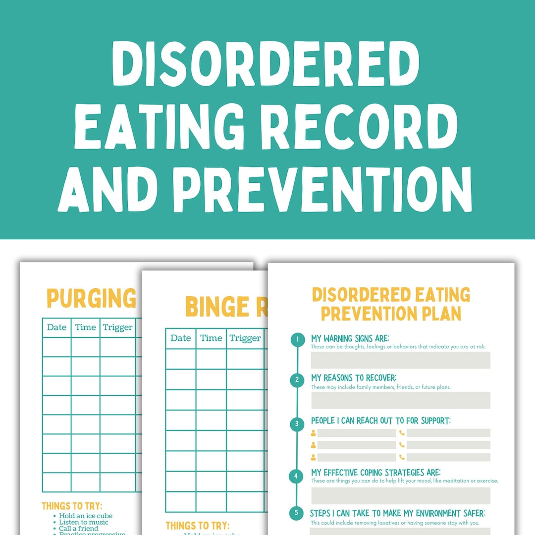Disordered Eating Record and Prevention Plan, Fear Foods, Safe Foods ...