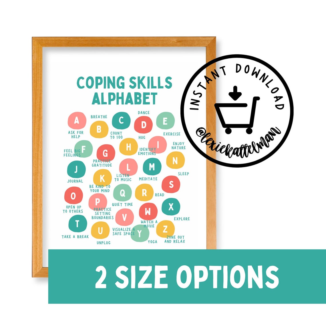 Coping Skills Alphabet, Counseling Poster, Coping Skills, Digital ...