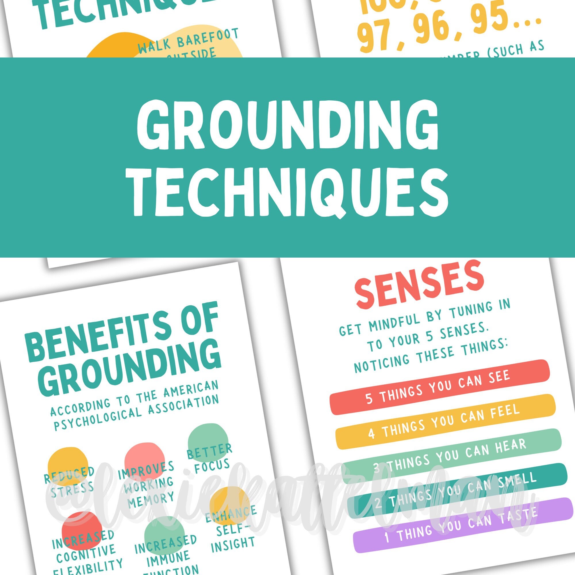 Grounding Techniques, Mindfulness Resources, Digital Download ...