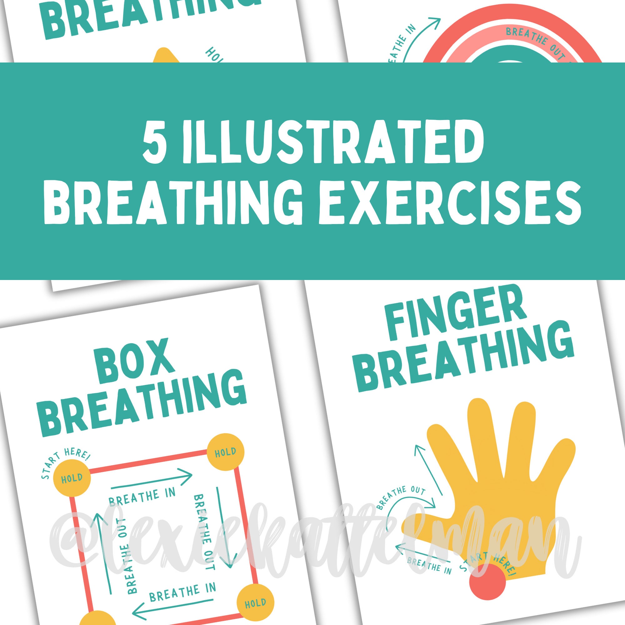 Breathing Techniques, Illustrated Breathing, Box Breathing, Mindfulness ...