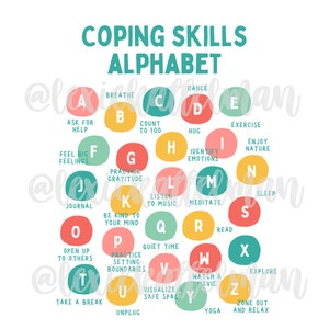 Coping Skills Alphabet, Counseling Poster, Coping Skills, Digital ...