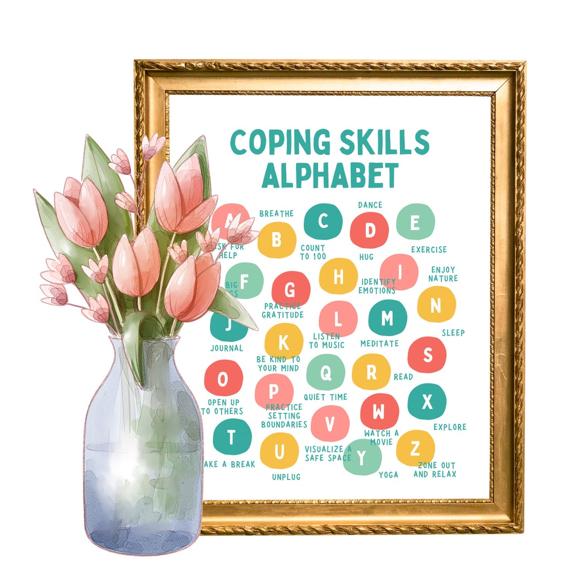 Coping Skills Alphabet, Counseling Poster, Coping Skills, Digital ...