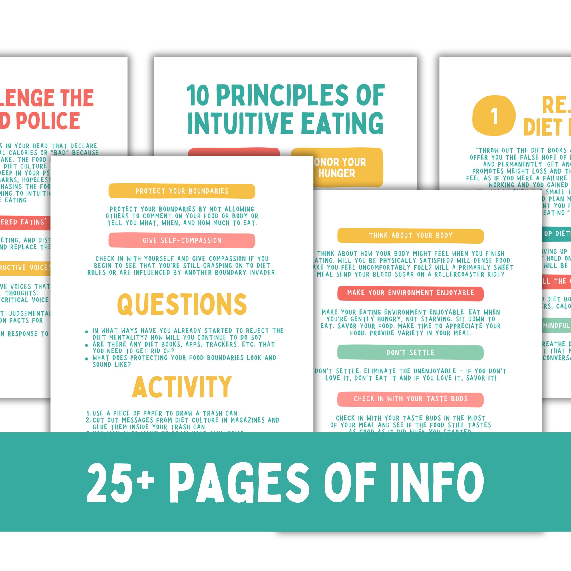 Intuitive Eating Principles Bundle, Eating Disorder, Disordered Eating ...