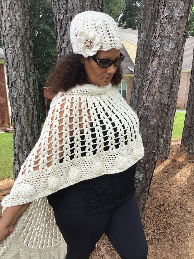 Beautiful Handmade Detailed Texture Poncho With Hat - Etsy