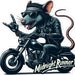 Biker Rat on A Motorcycle Sticker Unique Biker Rat Sticker Artistic ...