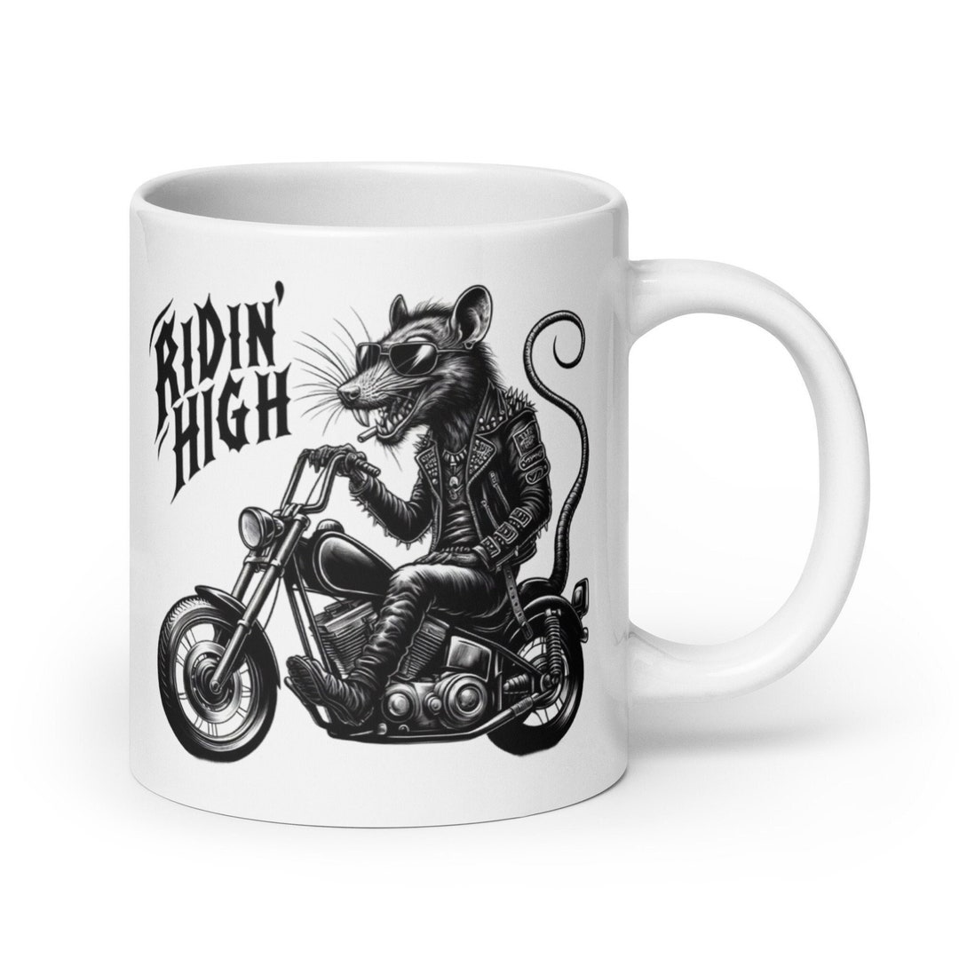 Biker Rat, Rat on a Motorcycle, Fathers Day Gifts, Gifts for Dad, Rock ...