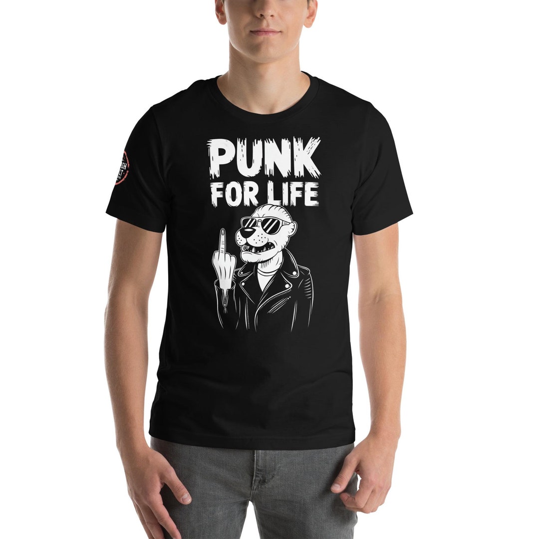 Punk Rock T Shirt Dog Punk Rock Shirt Artistic Animal Shirt Men's Dog T ...