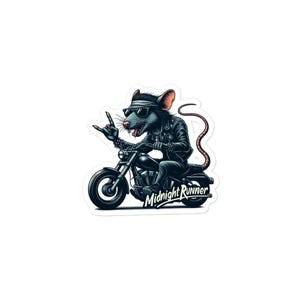 Biker Rat on A Motorcycle Sticker Unique Biker Rat Sticker Artistic ...
