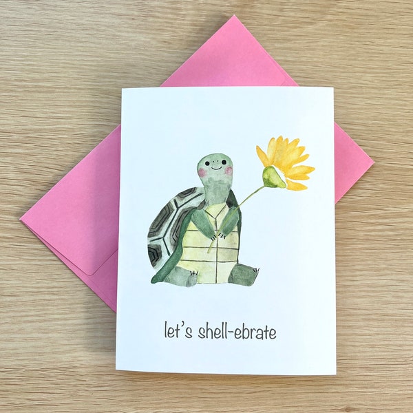 Turtle Birthday Card - Etsy
