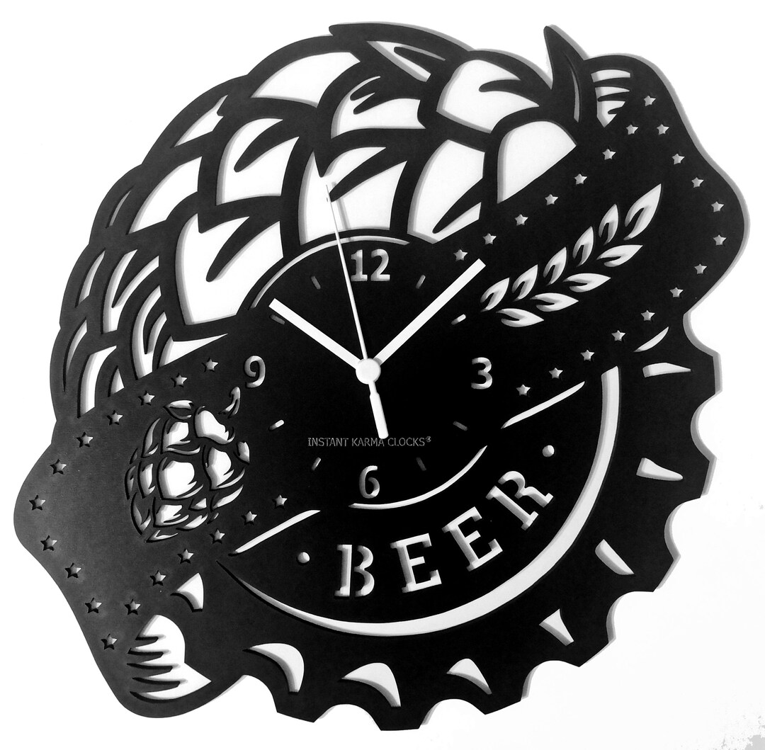 BEER Wooden Wall Clock Beer Pub Bar Brewery - Etsy