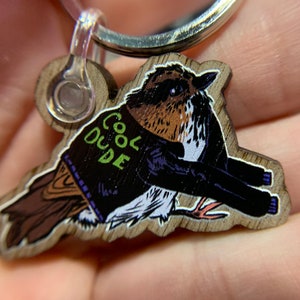 Birds in Clothes Wooden Keychains - Etsy