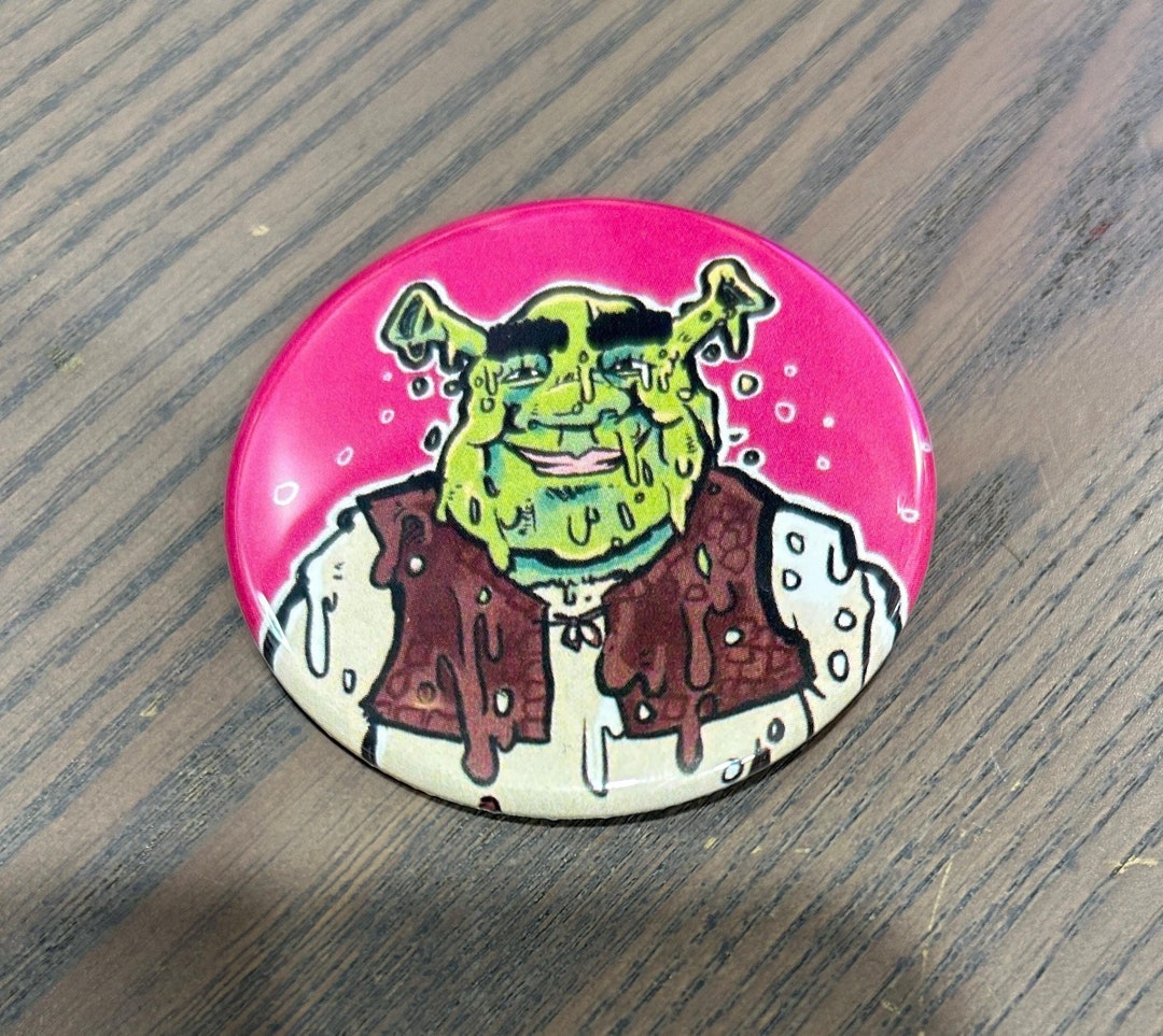 Melty Shrek 2.25" Button - Etsy