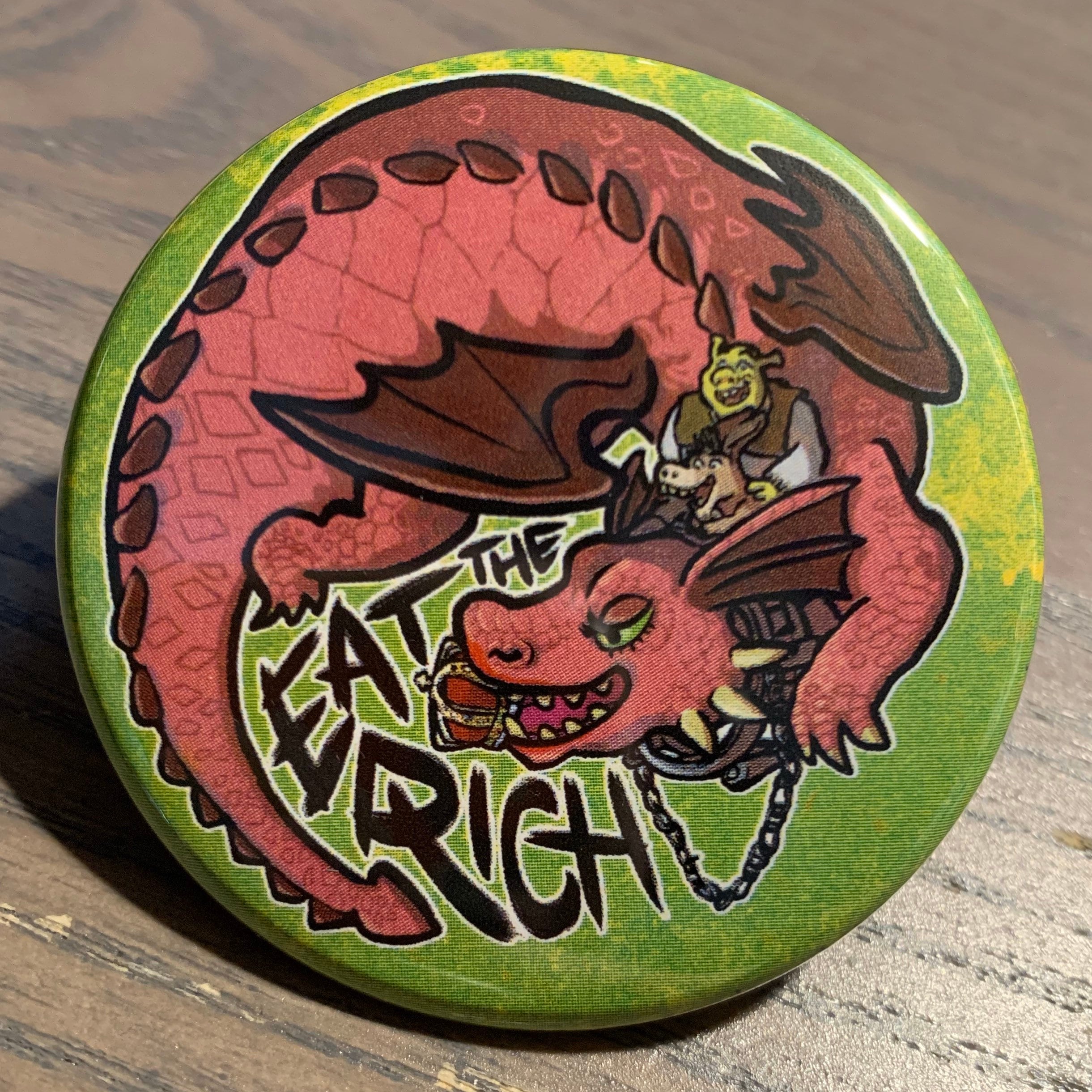 Eat the Rich Shrek Fan Art Button - Etsy