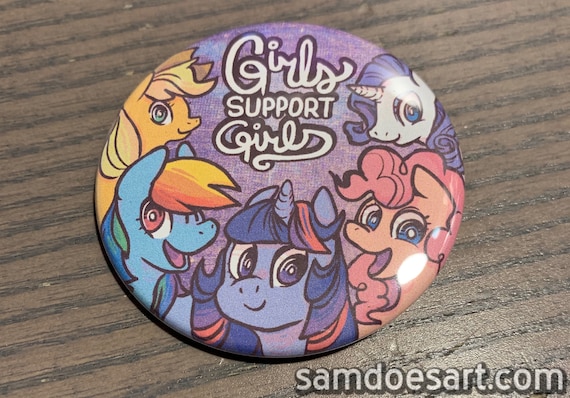 Girls Support Girls MLP Fan Art Button | Etsy