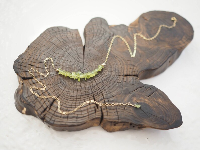 Peridot Necklace, Raw Peridot Necklace, Raw Crystal Necklace, August ...
