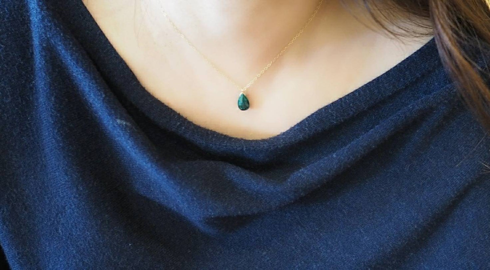 Emerald Necklace Genuine Emerald Necklace Emerald Jewelry - Etsy