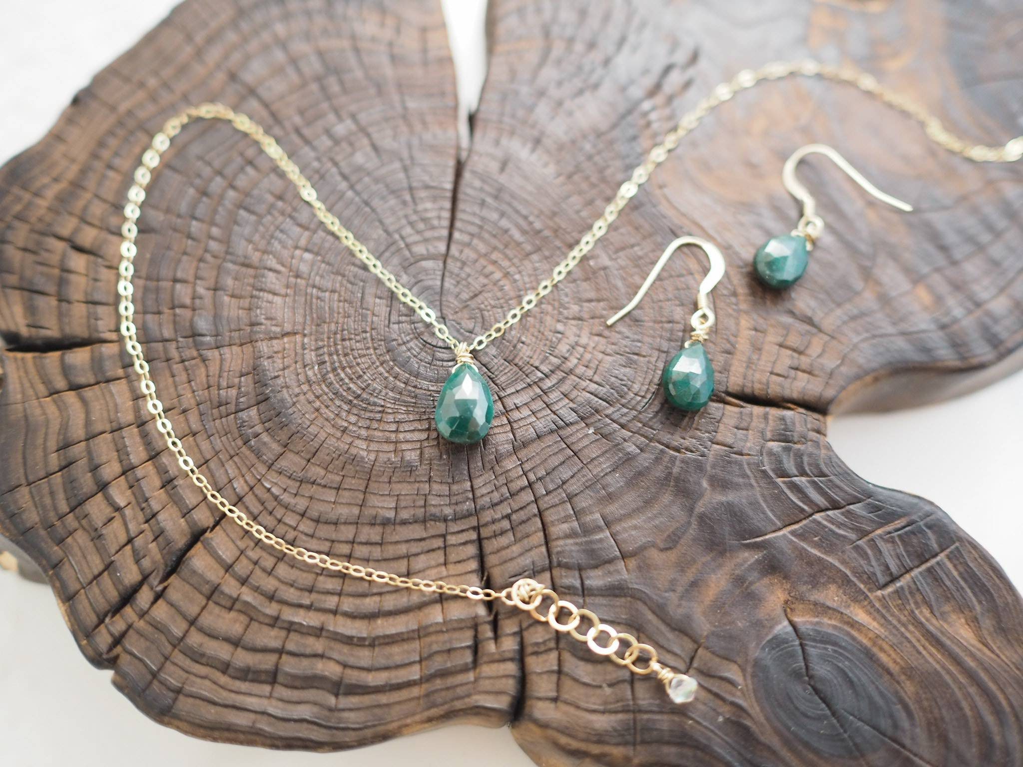 Emerald Necklace Genuine Emerald Necklace Emerald Jewelry - Etsy
