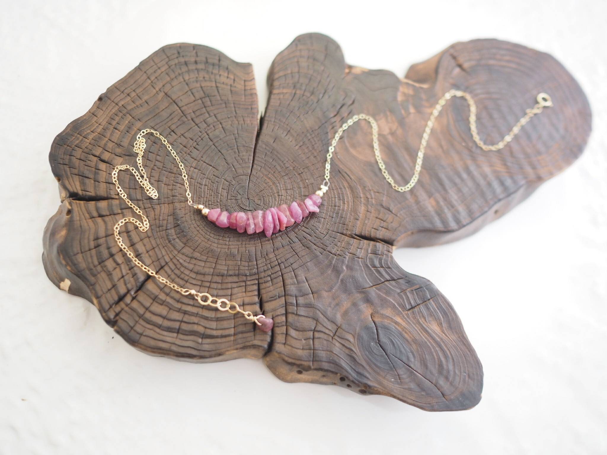 Raw Ruby Neckclace, Raw Stone Necklace, Ruby Neckclace, July Birthstone ...