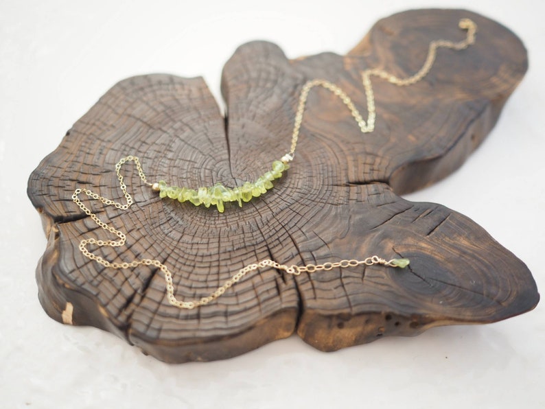 Peridot Necklace, Raw Peridot Necklace, Raw Crystal Necklace, August ...