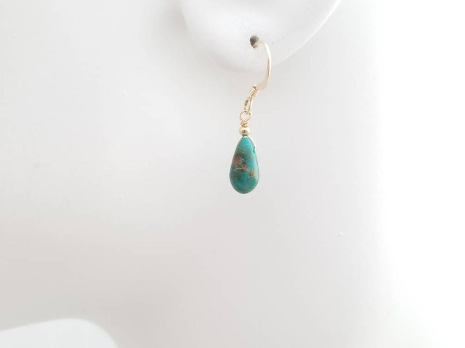 Real Turquoise Dangle Earrings, Turquoise Drop Earrings, Simple Drop ...