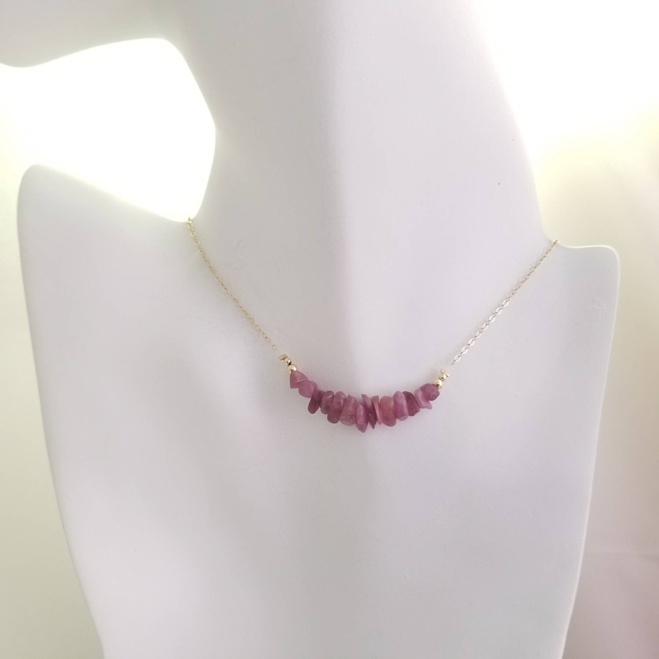 Raw Ruby Neckclace, Raw Stone Necklace, Ruby Neckclace, July Birthstone ...
