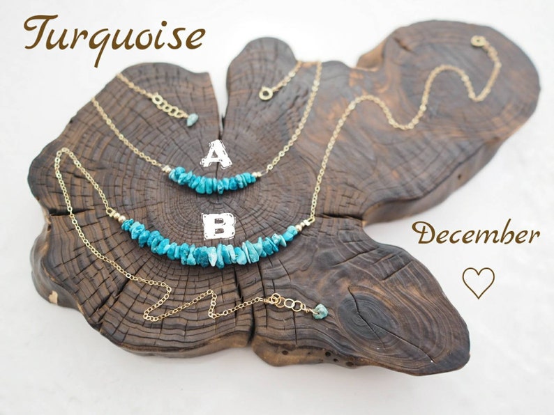 Raw Turquoise Necklace December Birthstone Necklace - Etsy