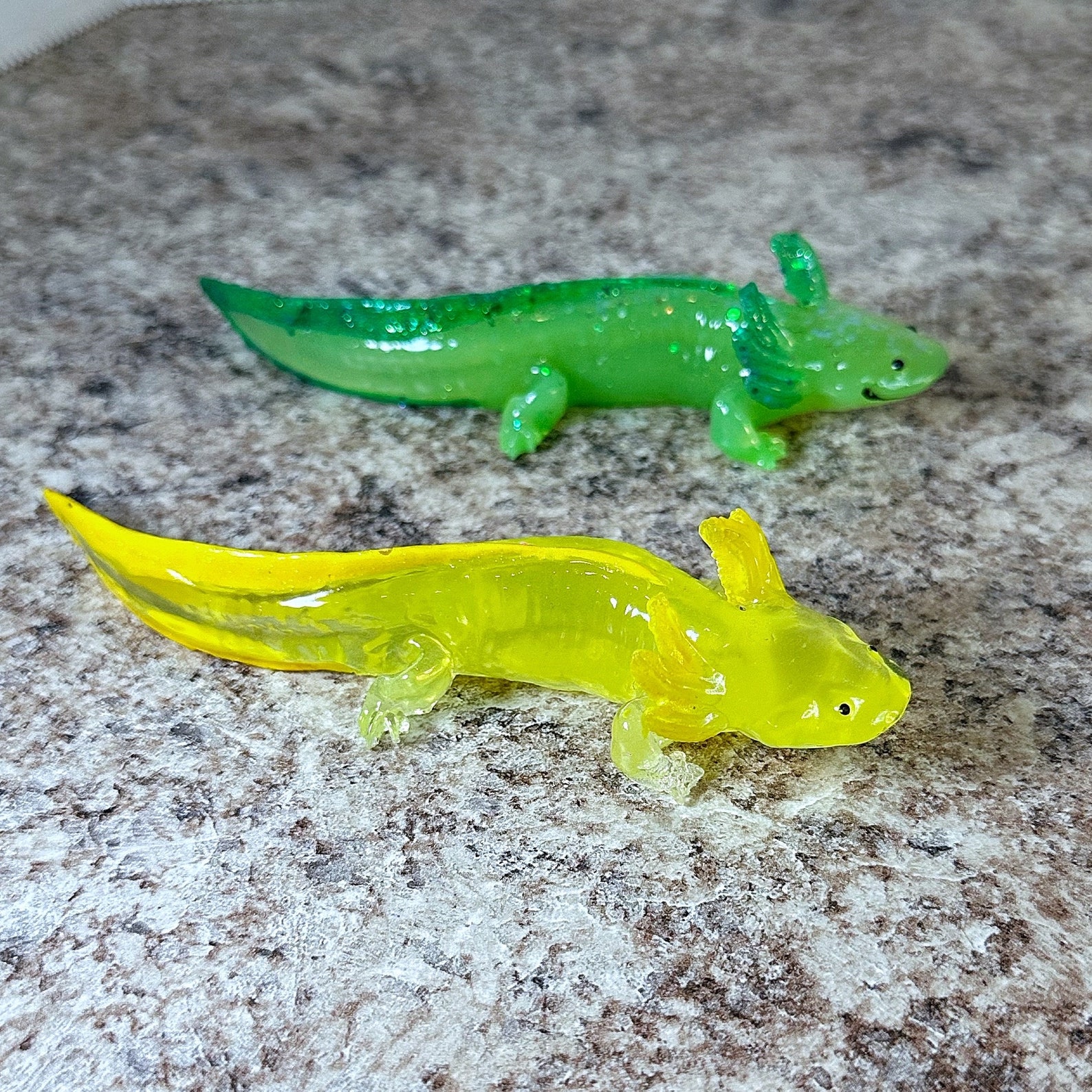 Hand Painted Resin Axolotl Figurine, Desk Pet - Etsy