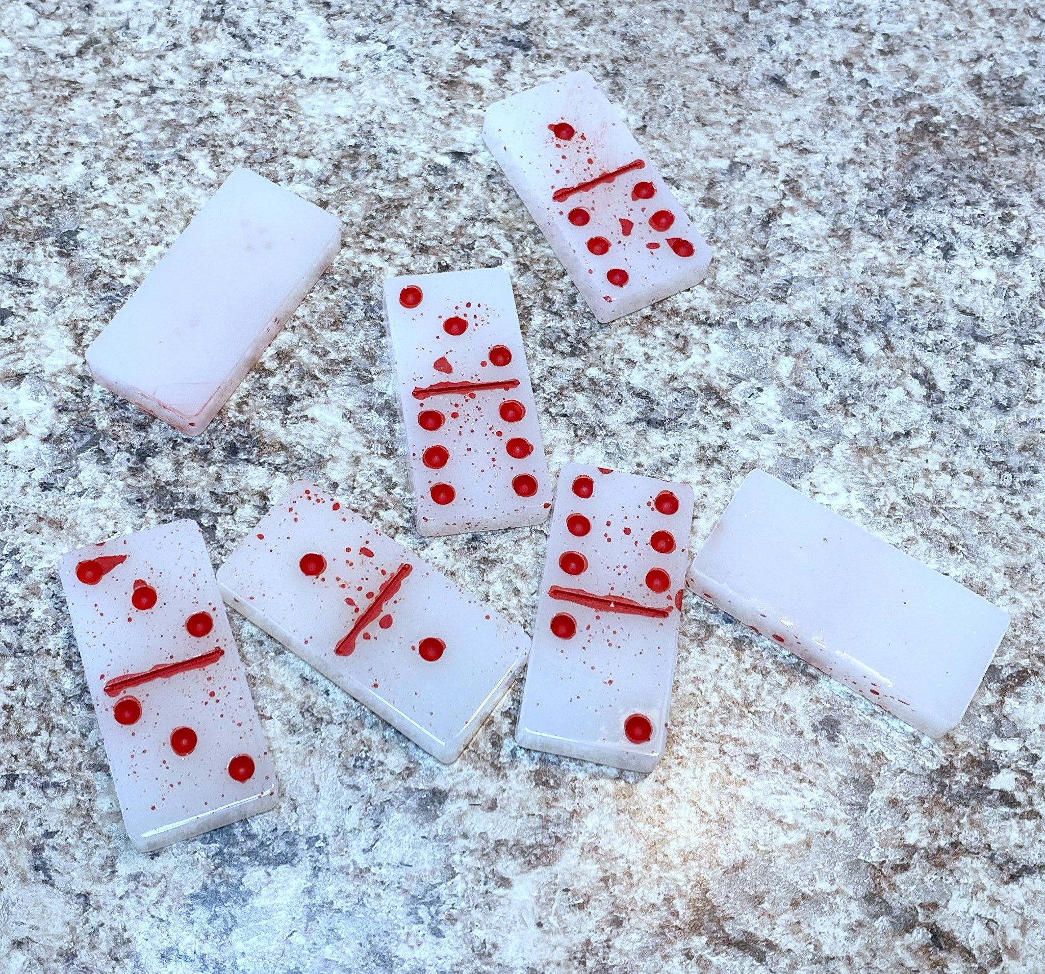 Blood Splatter Dominos With Case. Resin Dominos, Tile Game, Handmade ...