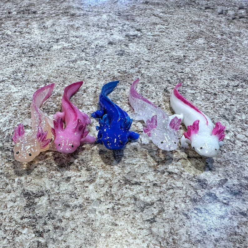Axolotl, Axolotl 3D Figurine, Resin Art, Desk Friends, Hand Painted ...