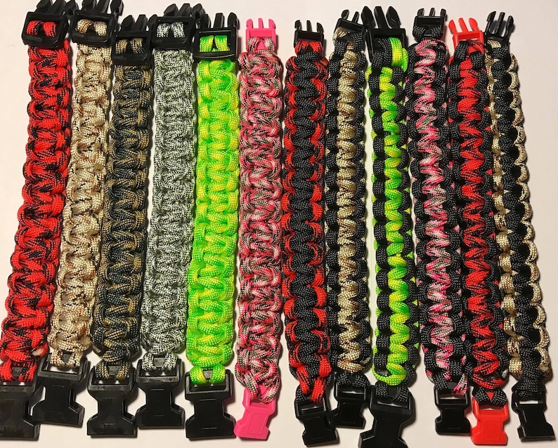 Handmade Camo Paracord Bracelet: Woven Rope Survival Gear - Etsy