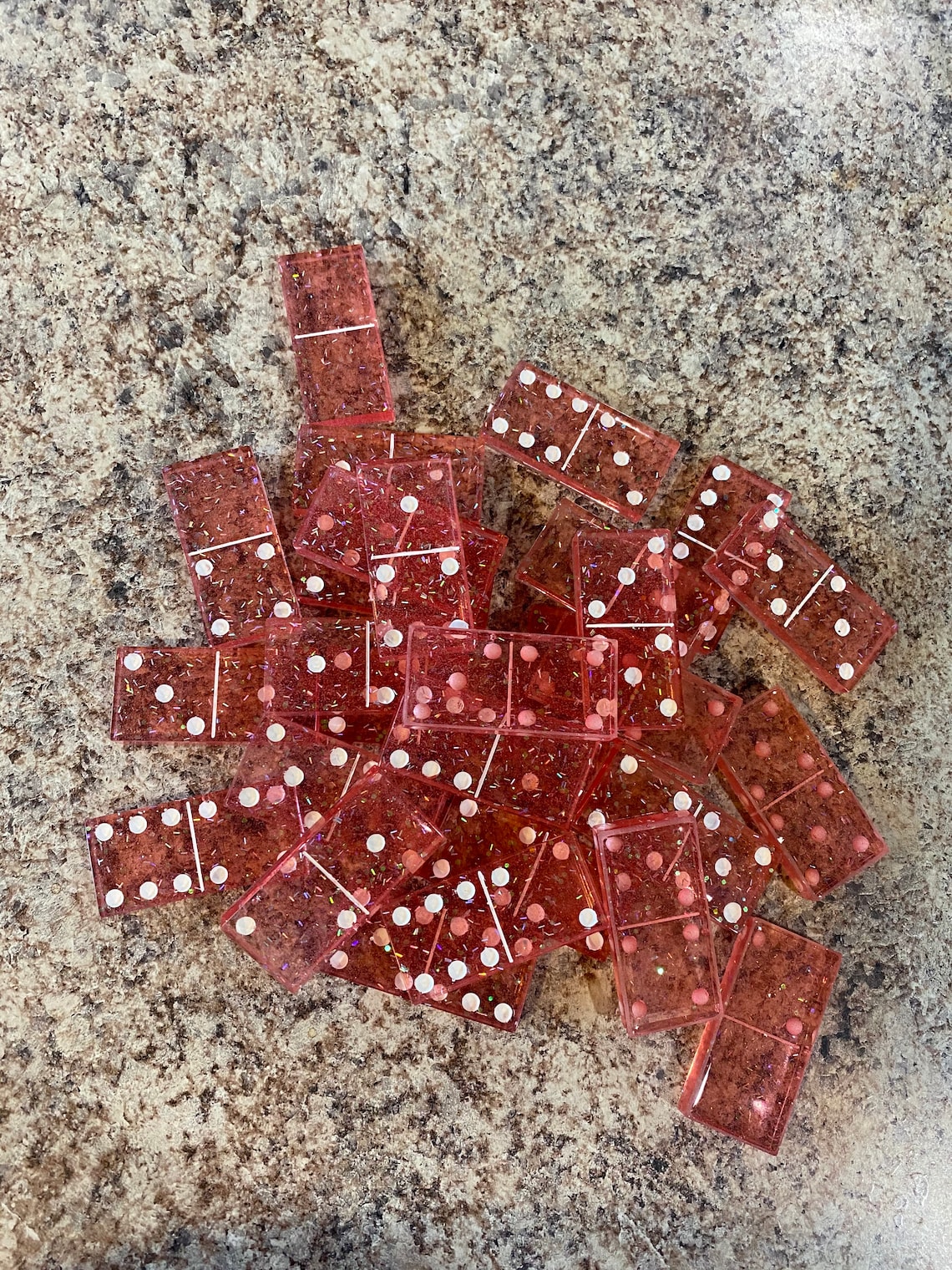 Ruby Red Dominos With Case. Resin Dominos Glitter Tile Game - Etsy UK