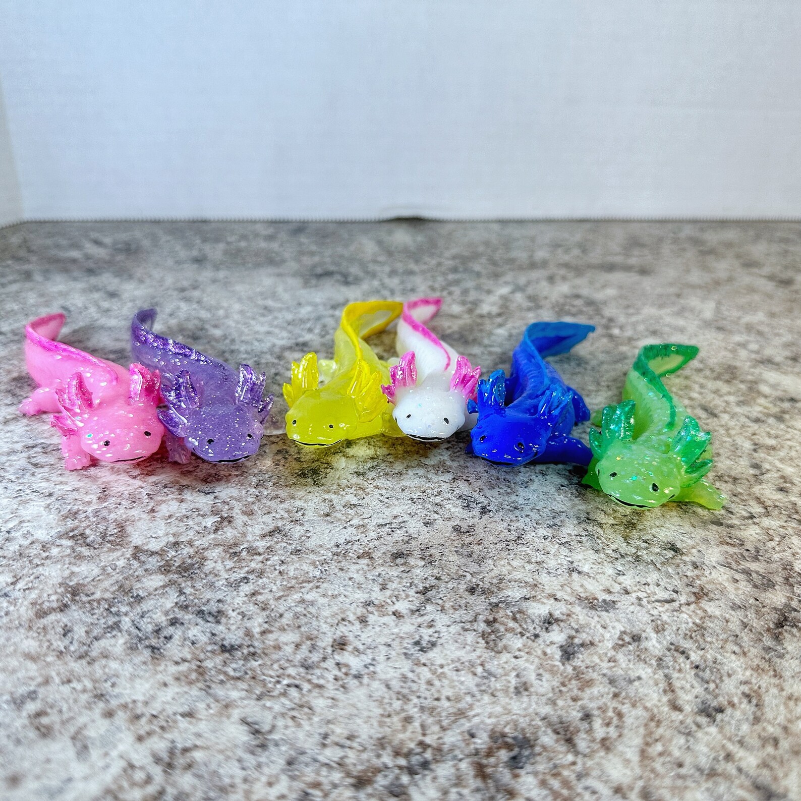 Hand Painted Resin Axolotl Figurine, Desk Pet - Etsy