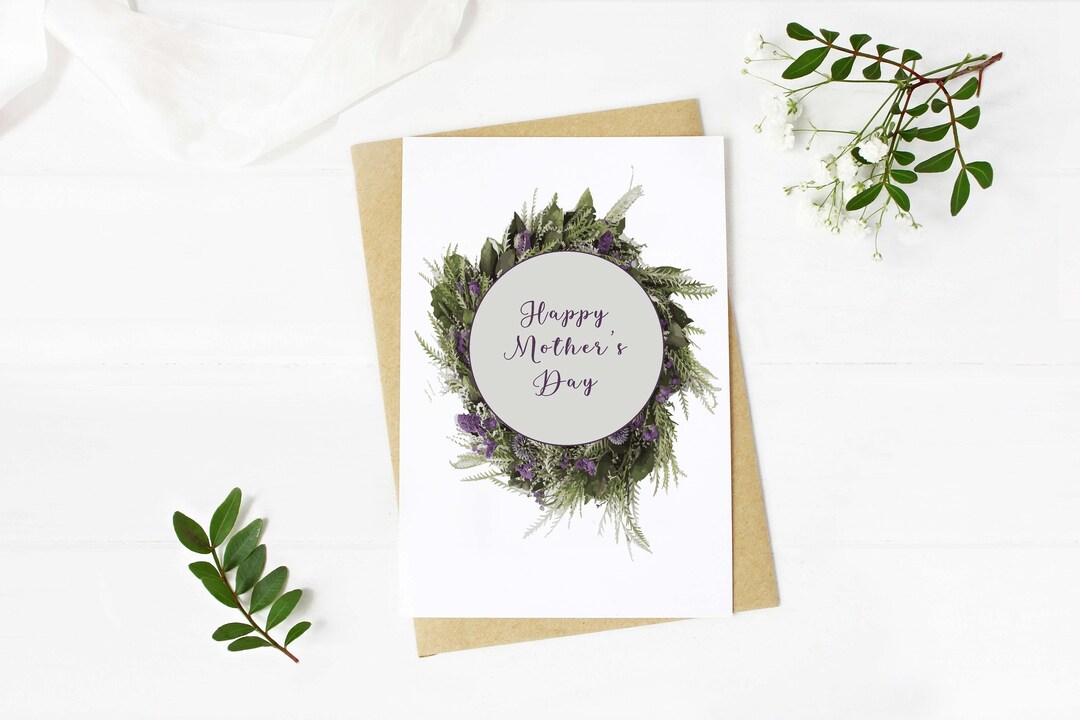 Digital Download Mother's Day Card - Print at Home, Pretty Flower ...