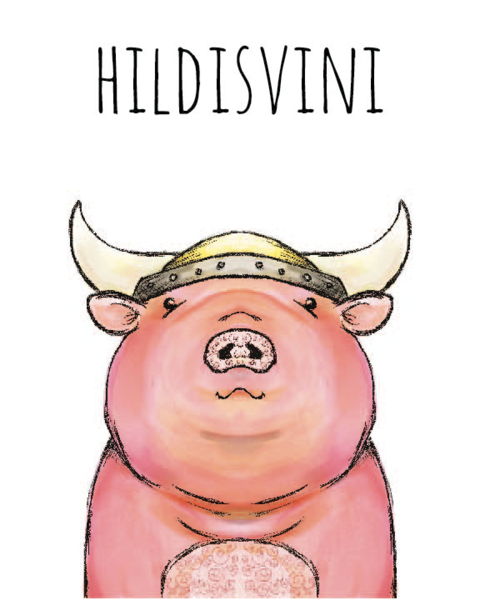 Viking Pig Watercolor Art Print | Hildisvini - Etsy