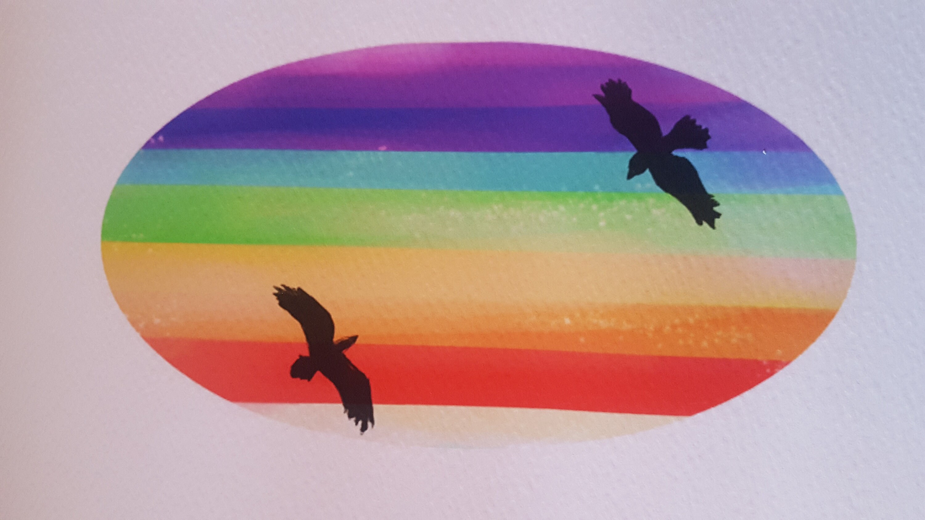 Raven Rainbow - Rainbow Watercolor Art Print - Etsy