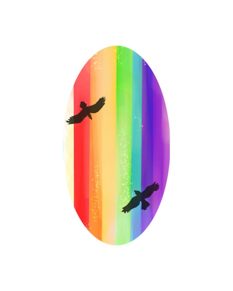 Raven Rainbow - Rainbow Watercolor Art Print - Etsy