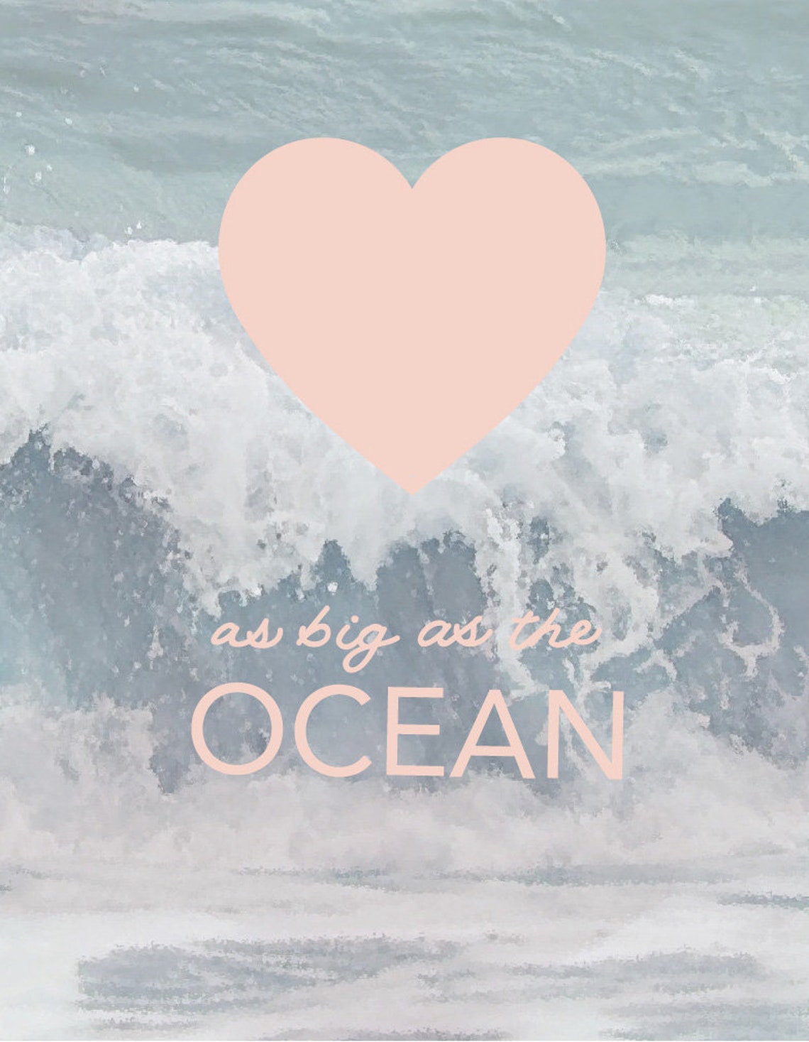 Ocean Love Art Print | Love as Big as the Ocean - Etsy