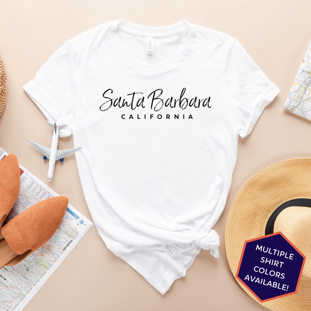 Santa Barbara California Custom T-shirt | Santa Barbara CA Travel Tee ...