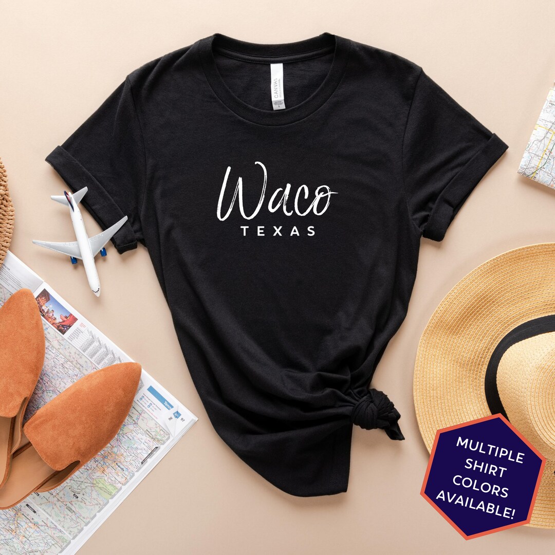 T-shirt Waco Texas personnalisé | T-shirt de voyage Waco TX | T-shirt ...