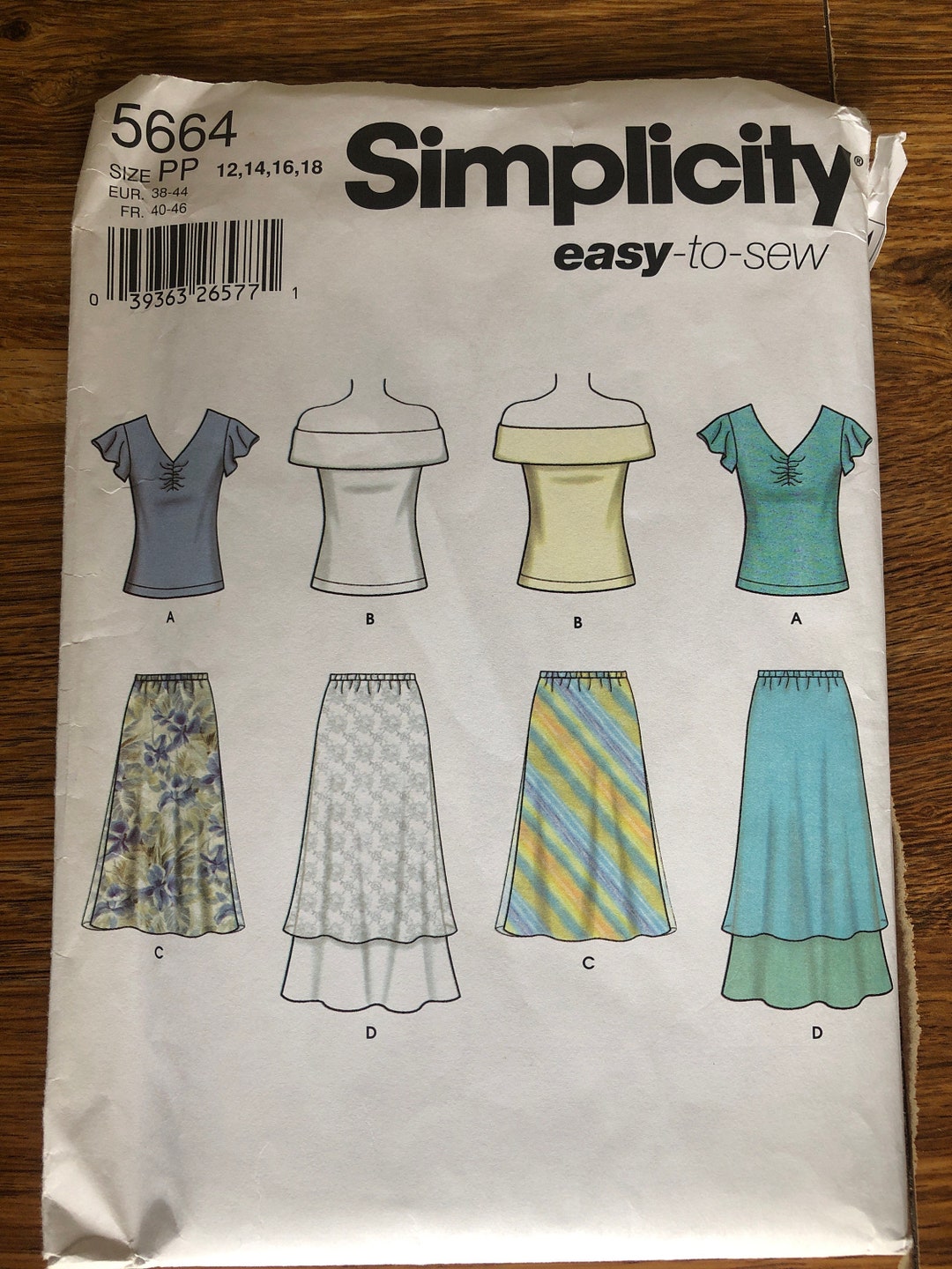 Simplicity 5664 Misses Bias Skirts & Knit Tops Sewing Pattern Uncut Sz ...
