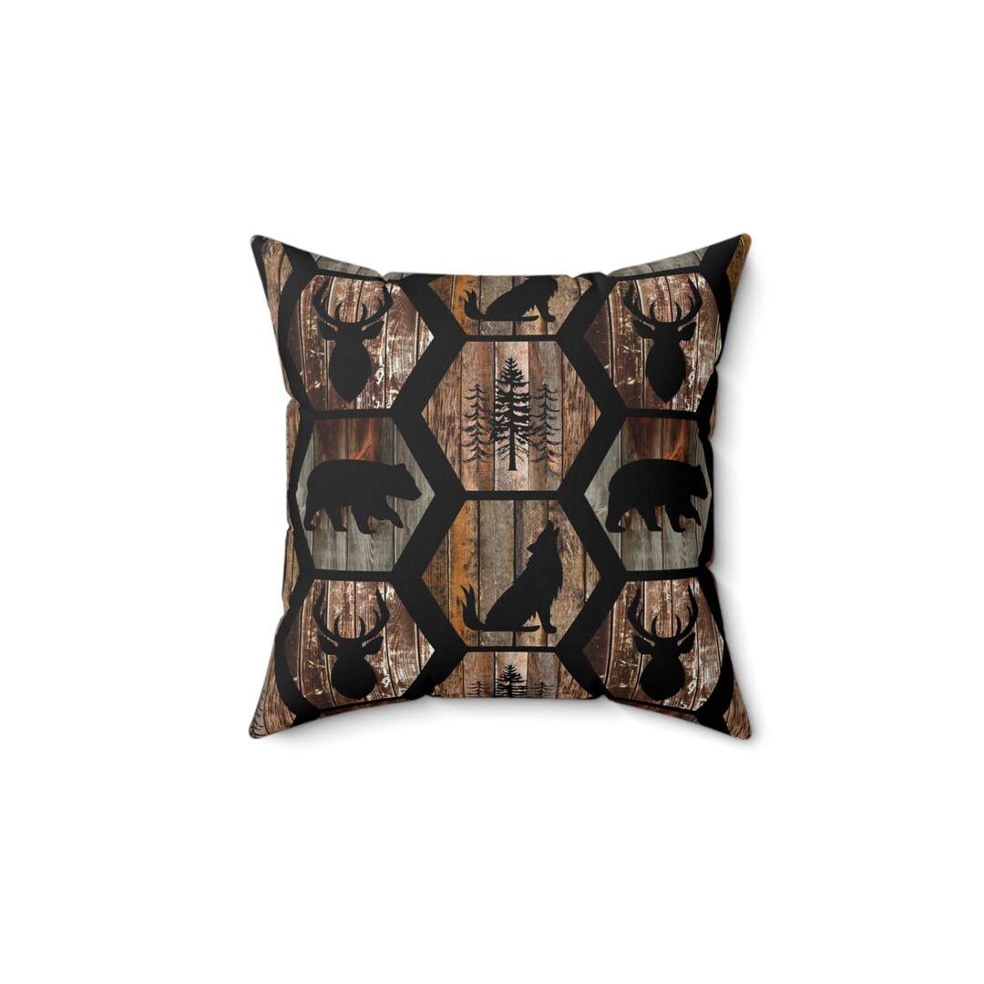 Rustic Forrest Wolves Beer Deer Nursery Log Mountain Cabin Woodland ...