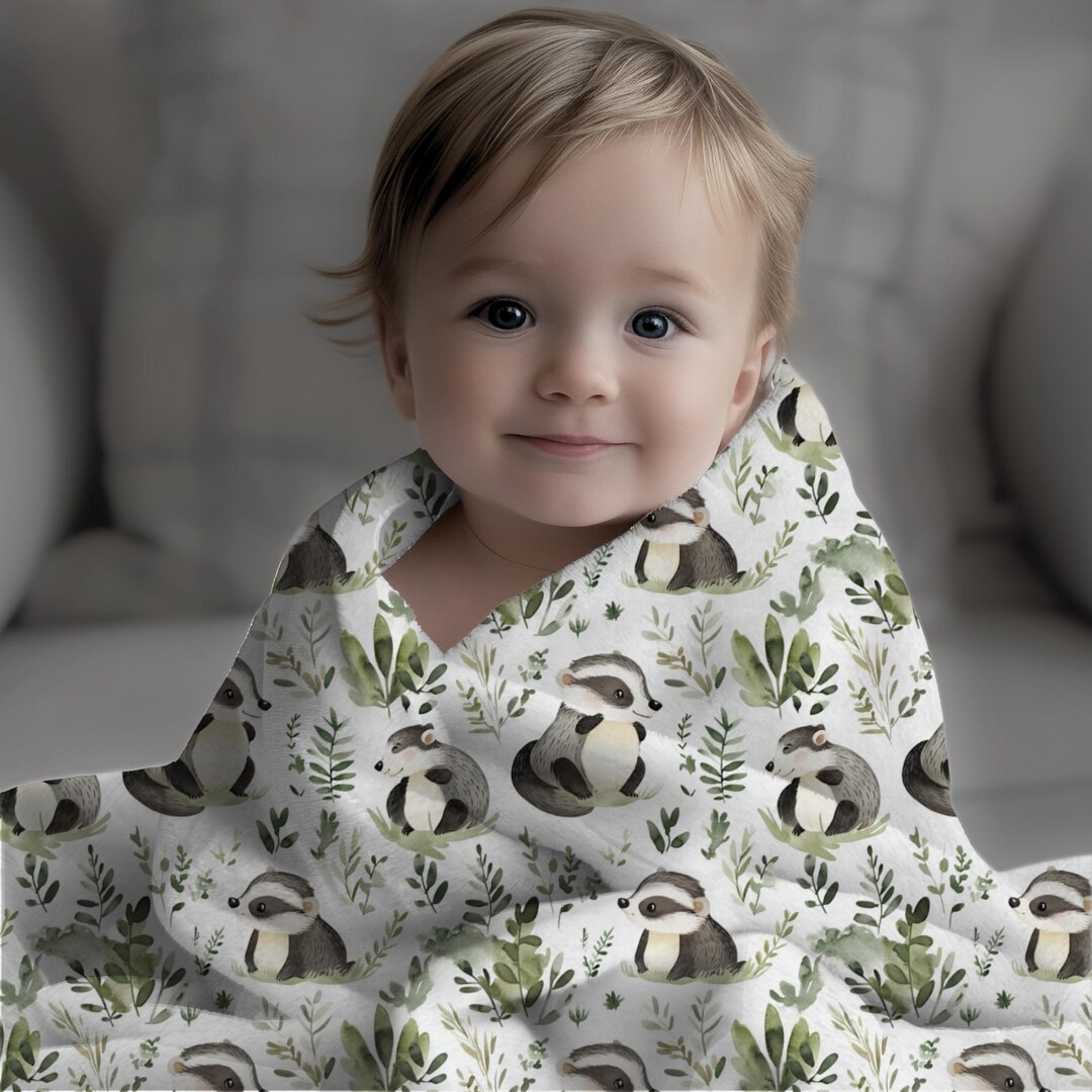 Cute Badger Throw Blanket, Badger Lovers - Soft Cozy Throw, Cute Honey ...