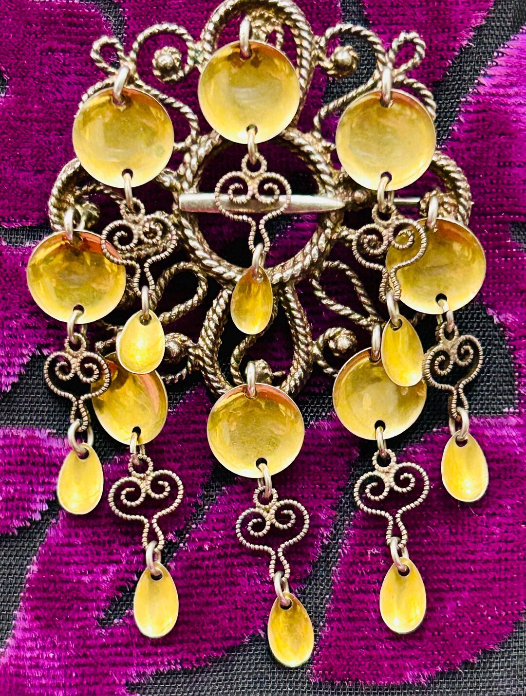 STERLING SOLJE WEDDING Brooch Pin, Signed Nils Elvik 830S Silver ...