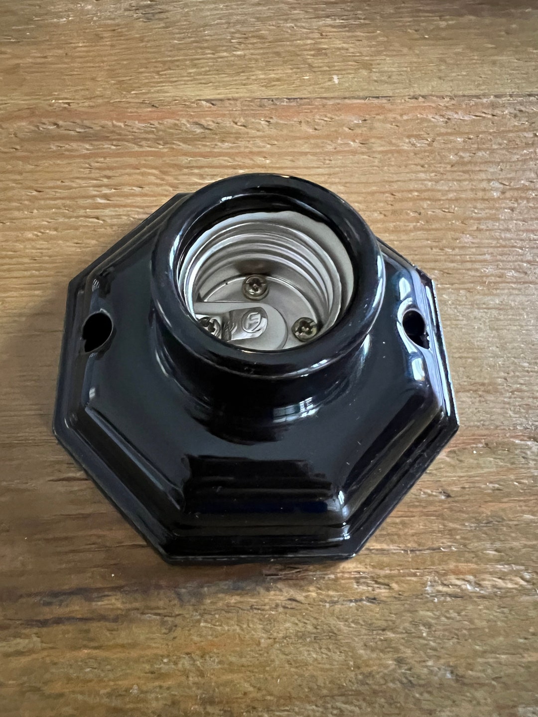 Exagonal Black Porcelain Portalam - Etsy UK