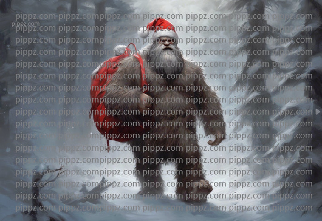 Digital Artwork - Bigfoot Santa Clause - Etsy