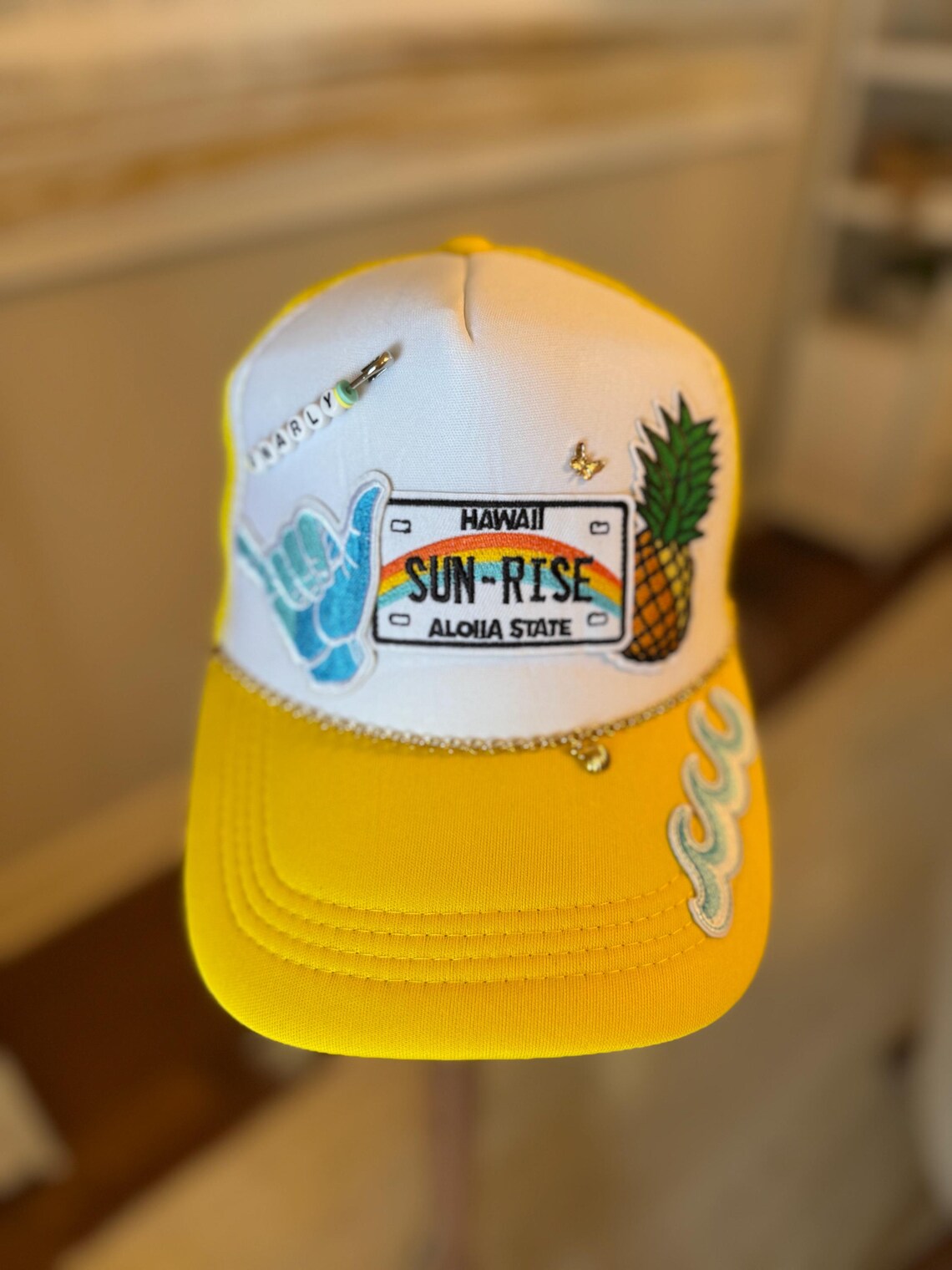 Hang Ten Trucker Patch Hat, Iron-on Patches, Trucker Hat, Surfer Beach Hat, Woman’s Trucker Hat ...