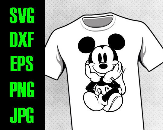 Mickey Sitting Svg Dxf Eps Png Jpg Cutting Files - Etsy