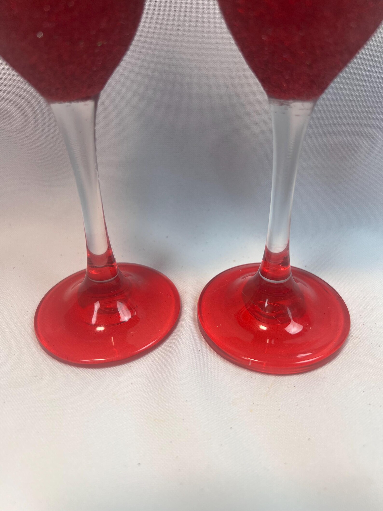 Heart Lace Champagne Flutes: Red Glitter Valentine's Day Toasting Set ...