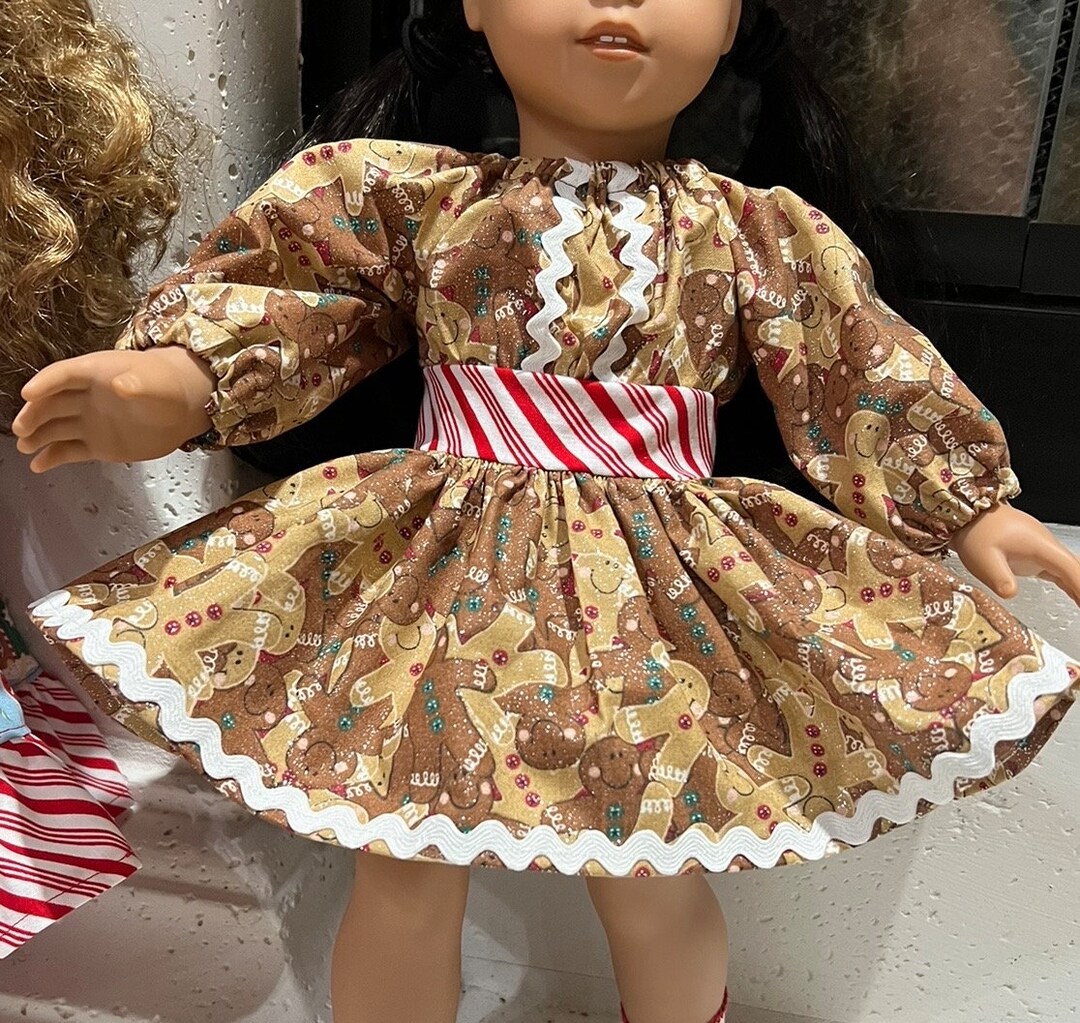 18 Doll Gingerbread Dress and Bloomers Fits American Girl & Most 18 ...